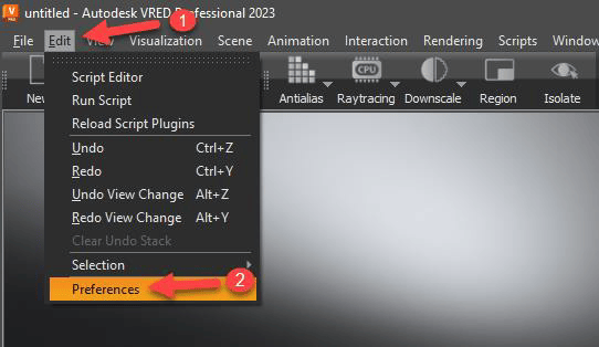 Autodesk VRED Settings